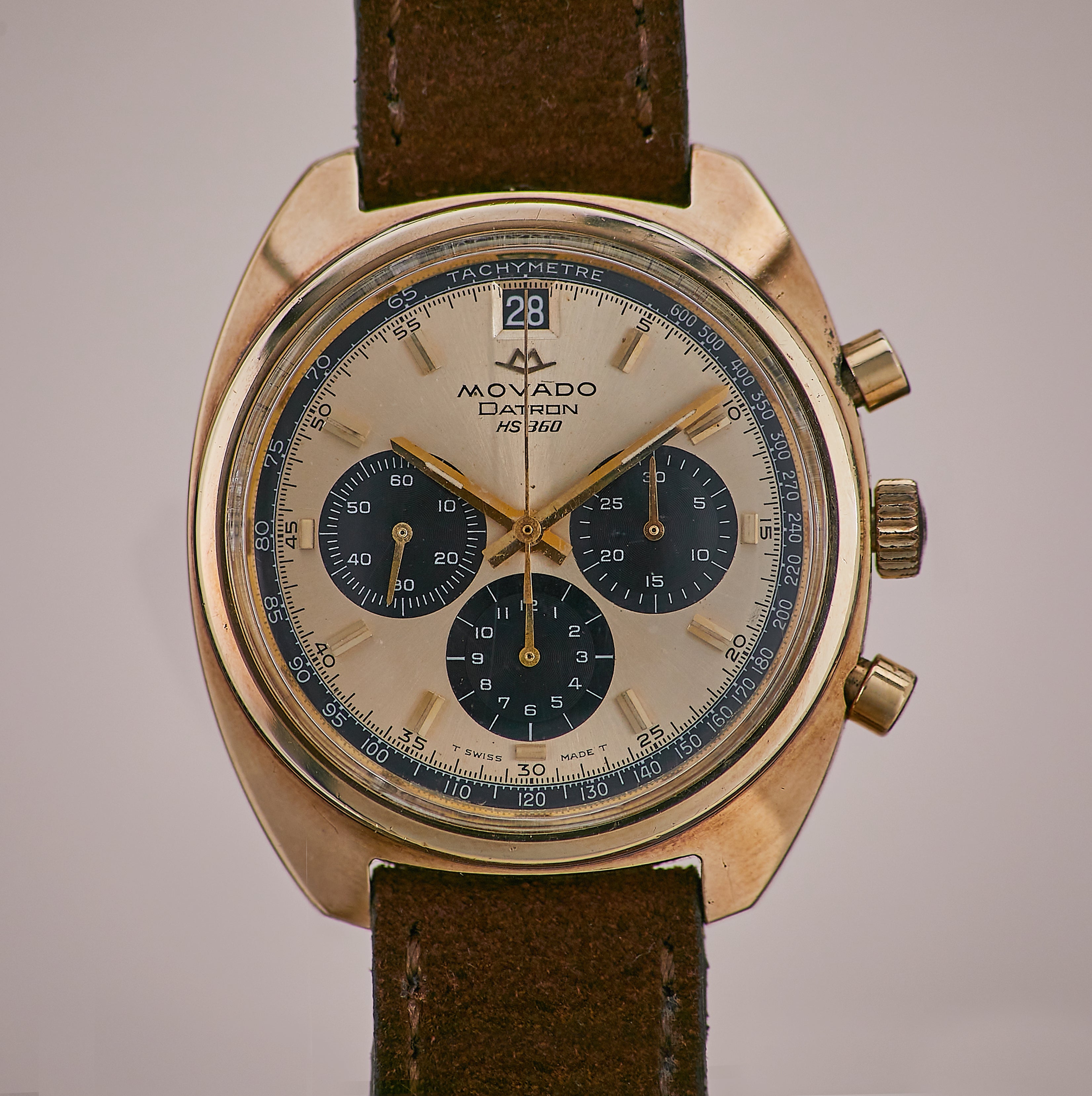 Movado Datron HS 360 14k Gold Vintage Chronograph – Tortoise Watches